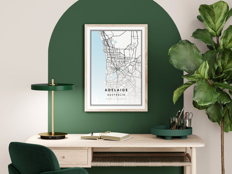 Adelaide City Map Print | Adelaide Poster | Wall Art | Geographic Print ...