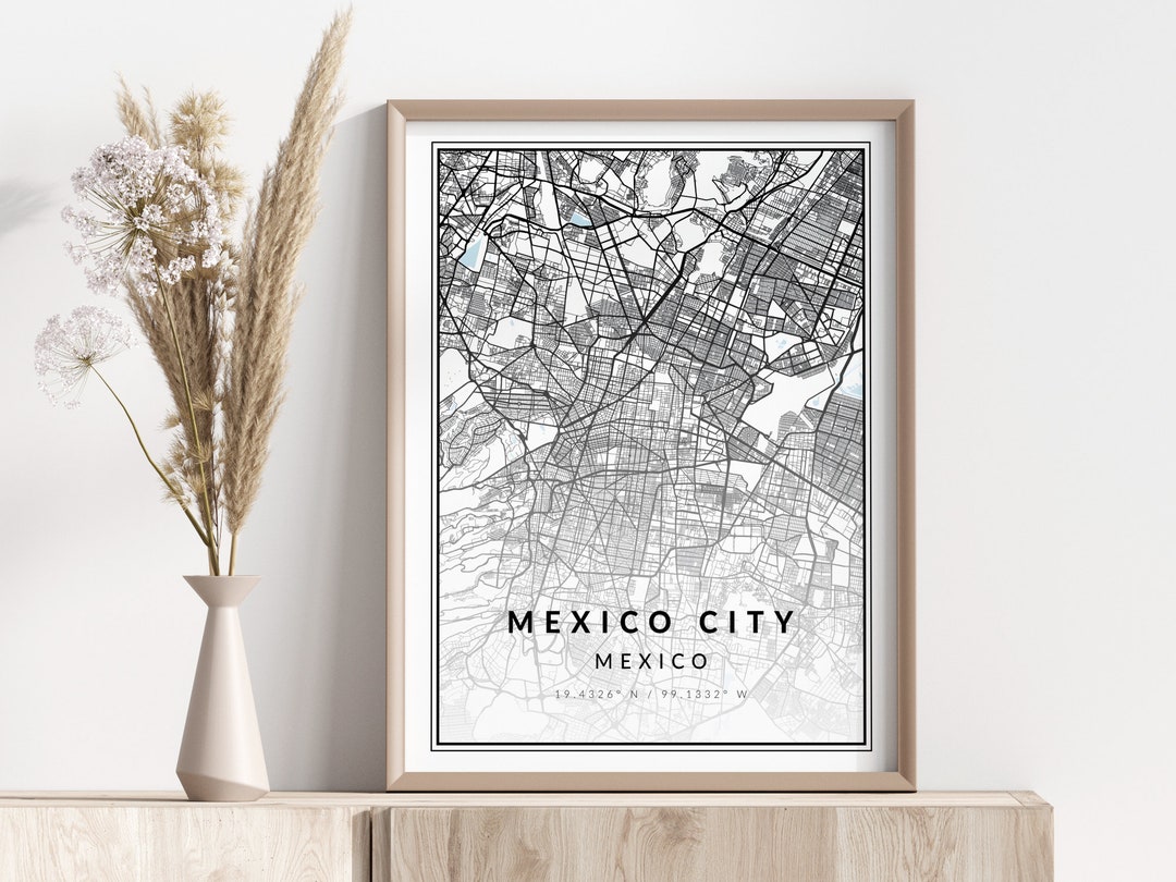 Mexico City Map Print | Mexico City Poster | Wall Art | Geographic ...