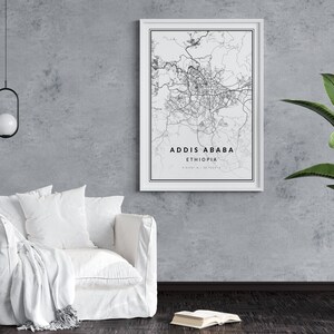 Addis Ababa Map Print | Addis Ababa Poster | Wall Art | Geographic ...