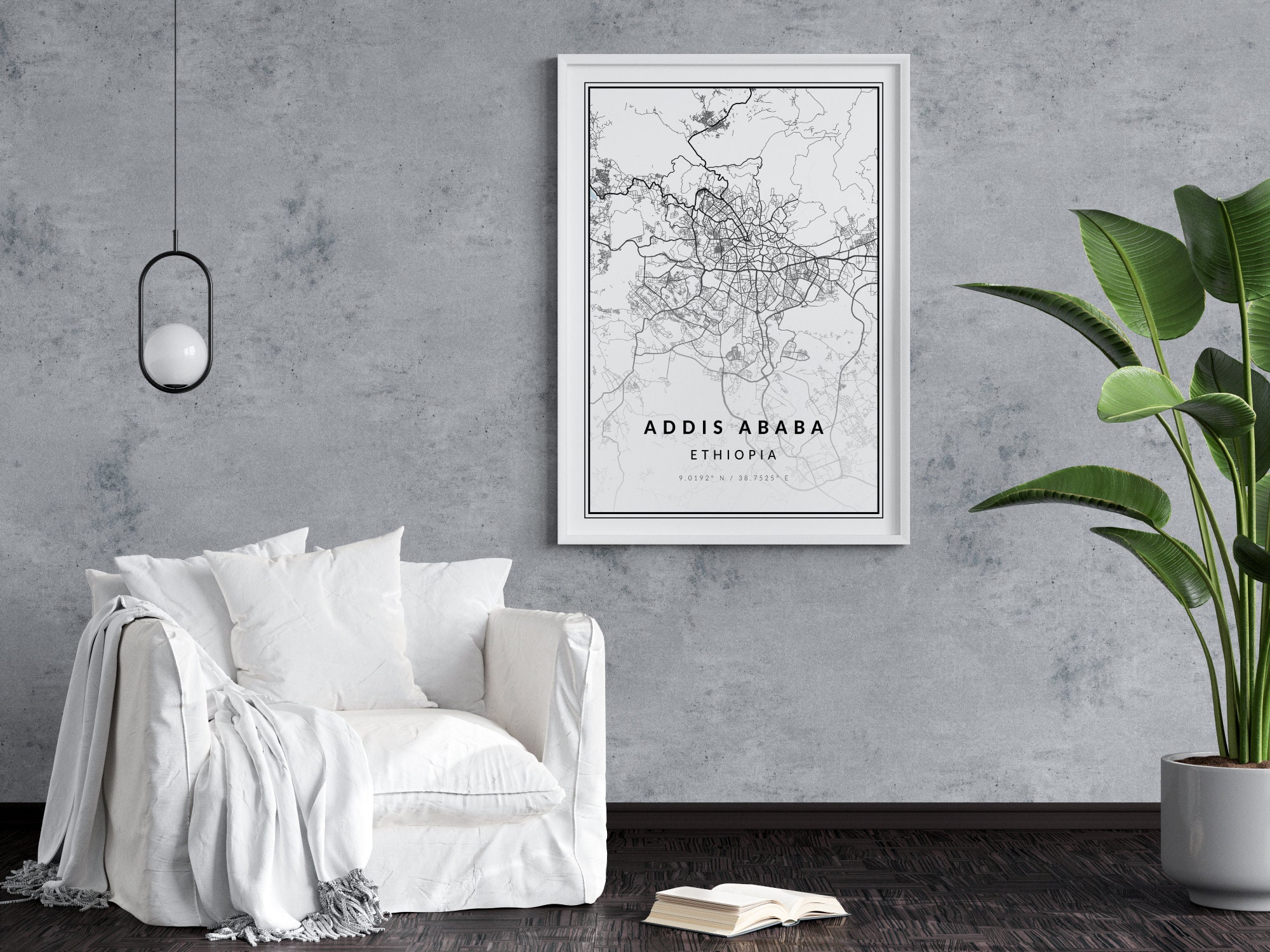 Addis Ababa Map Print | Addis Ababa Poster | Wall Art | Geographic ...