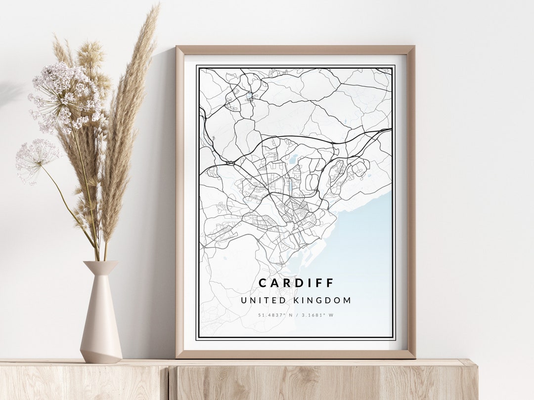 Cardiff City Map Print | Cardiff Poster | Wall Art | Geographic Print ...
