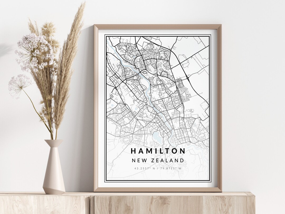 Hamilton City Map Print | Hamilton Poster | Wall Art | Geographic Print ...