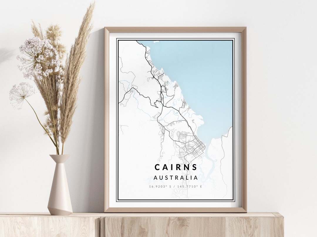 Cairns Map Print | Cairns Poster | Wall Art | Geographic Print ...