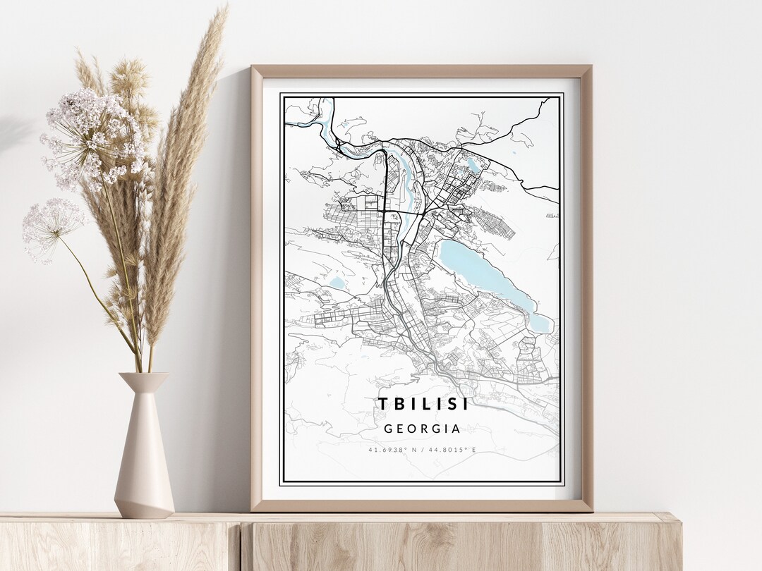 Tbilisi City Map Art Print: Detailed Geographic Wall Art (digital ...