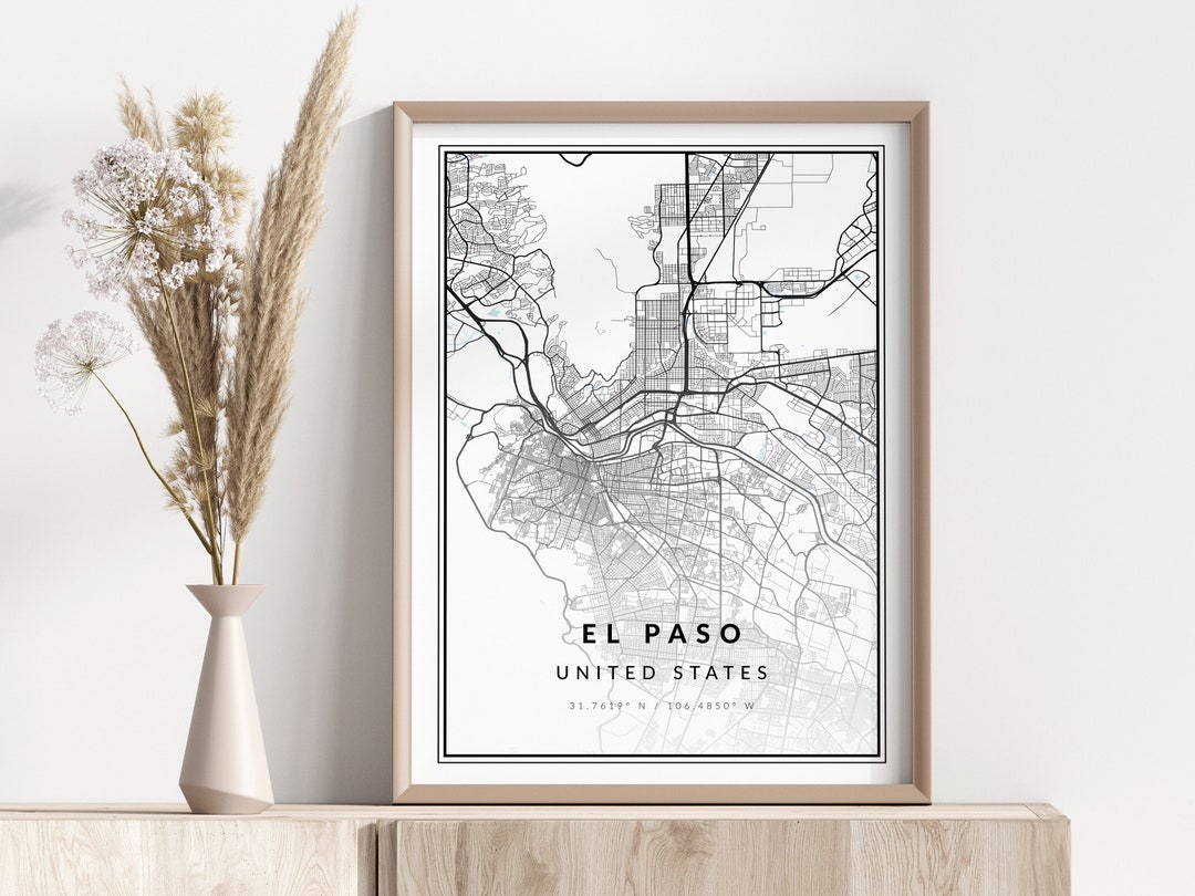 El Paso City Map Print | El Paso Poster | Wall Art | Geographic Print ...