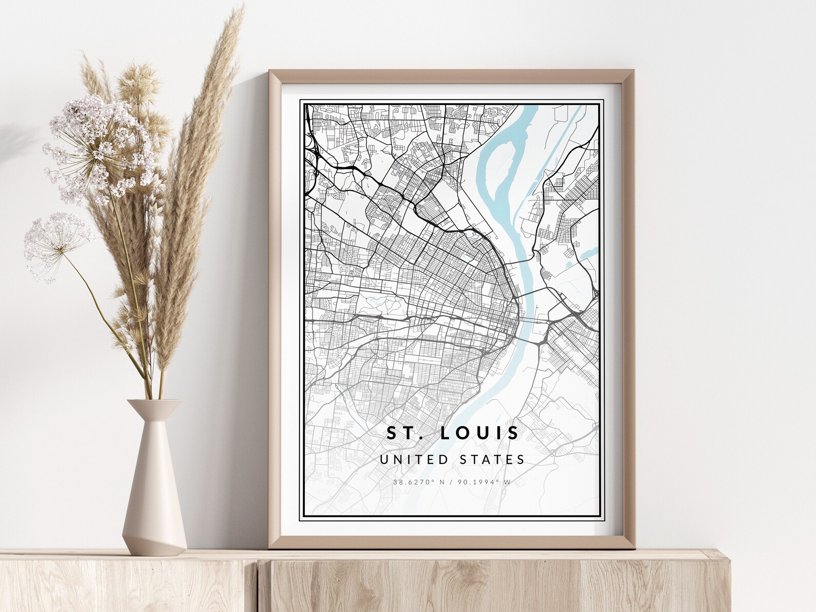 St. Louis City Map Print | St. Louis Poster | Wall Art | Geographic ...