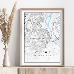 St. Louis City Map Print | St. Louis Poster | Wall Art | Geographic ...