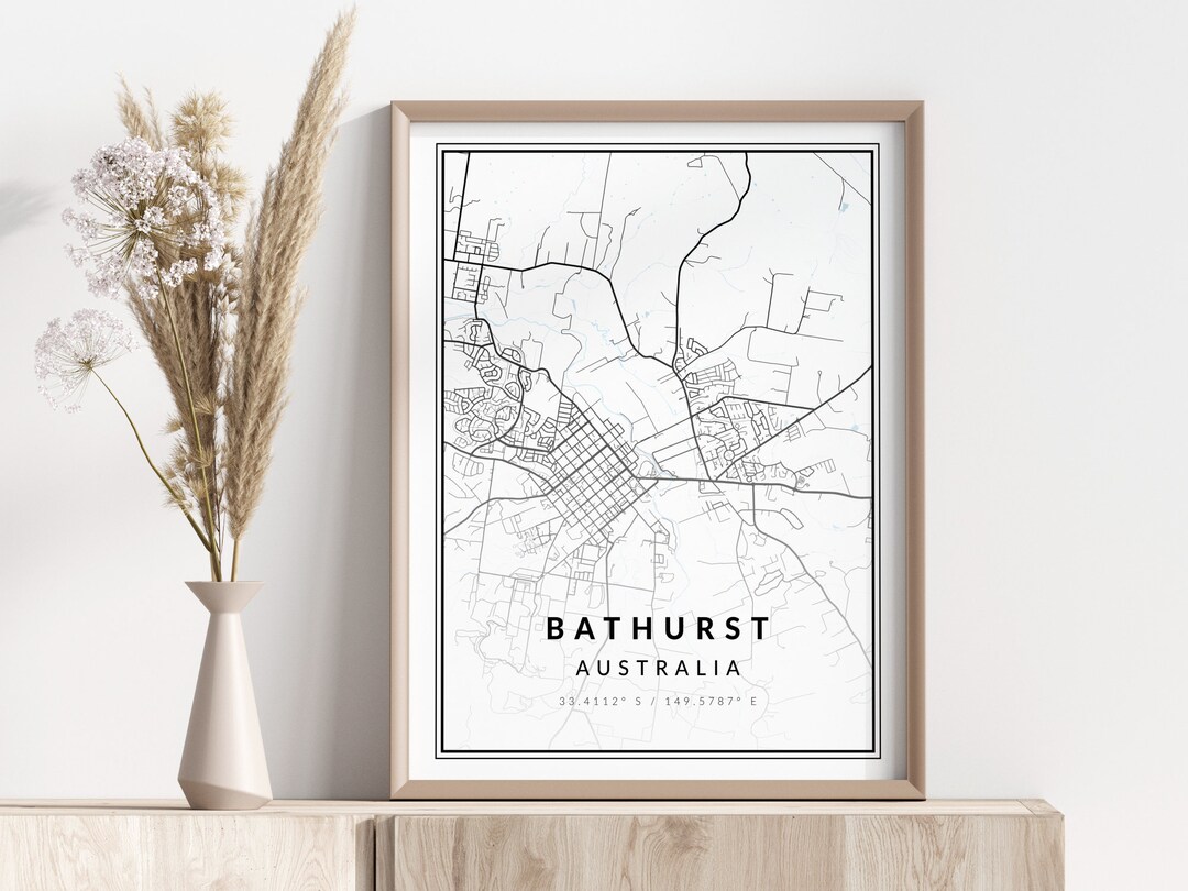 Bathurst City Map Print | Bathurst Poster | Wall Art | Geographic Print | Digital Download - Etsy