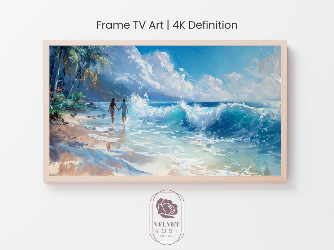Coastal Frame TV Art: Tropical Beach Waves (4K Digital Download) - Etsy