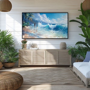 Coastal Frame TV Art: Tropical Beach Waves (4K Digital Download) - Etsy