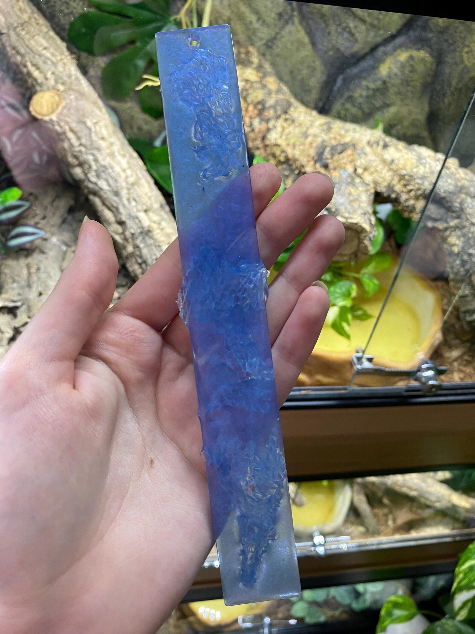 Large Blue Glitter Resin Snake Shes Bookmark / Keychain - Etsy