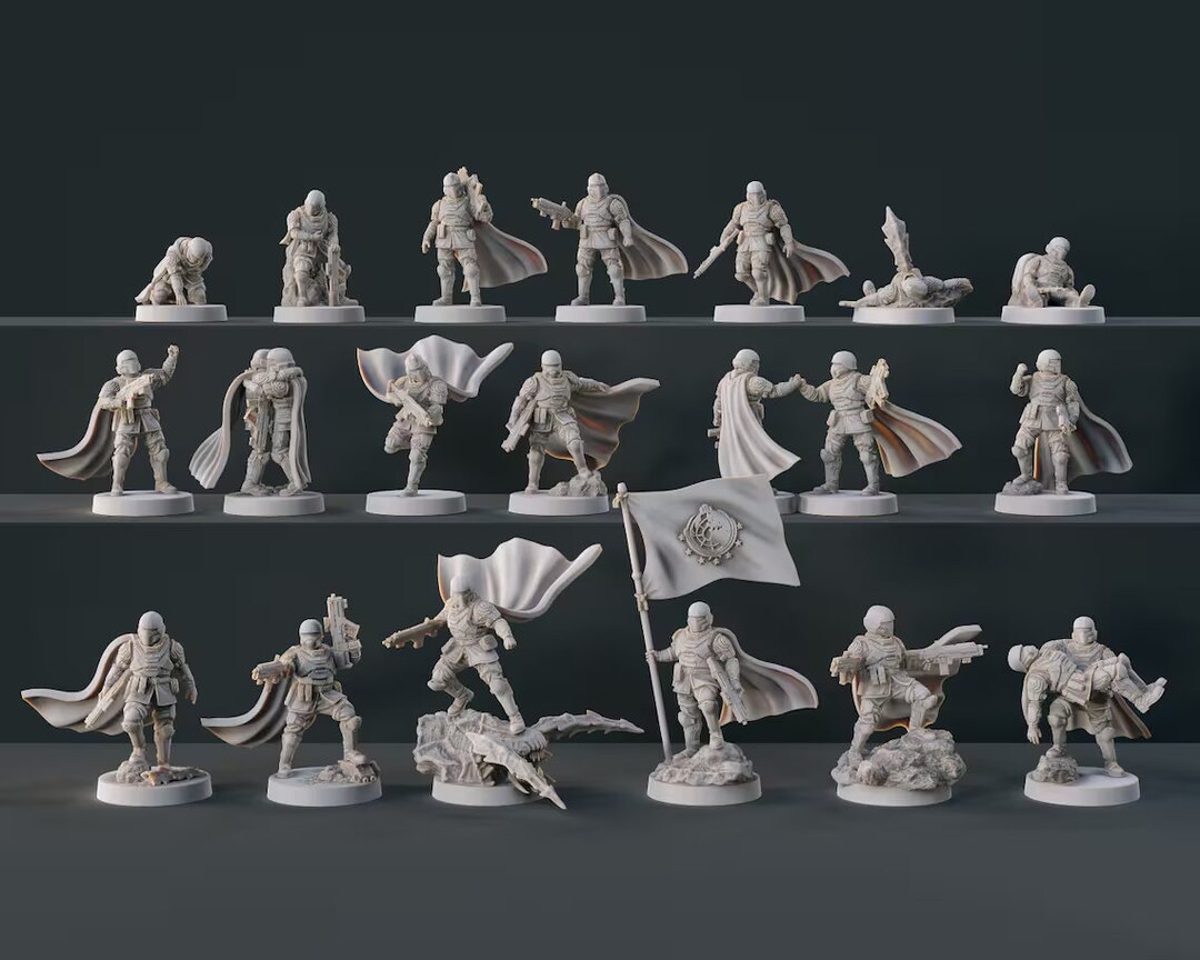 Helldivers 2 Figure Collection 32mm Base Sci-fi Tabletop Wargaming Figures Galactic Armory 1/48 ...