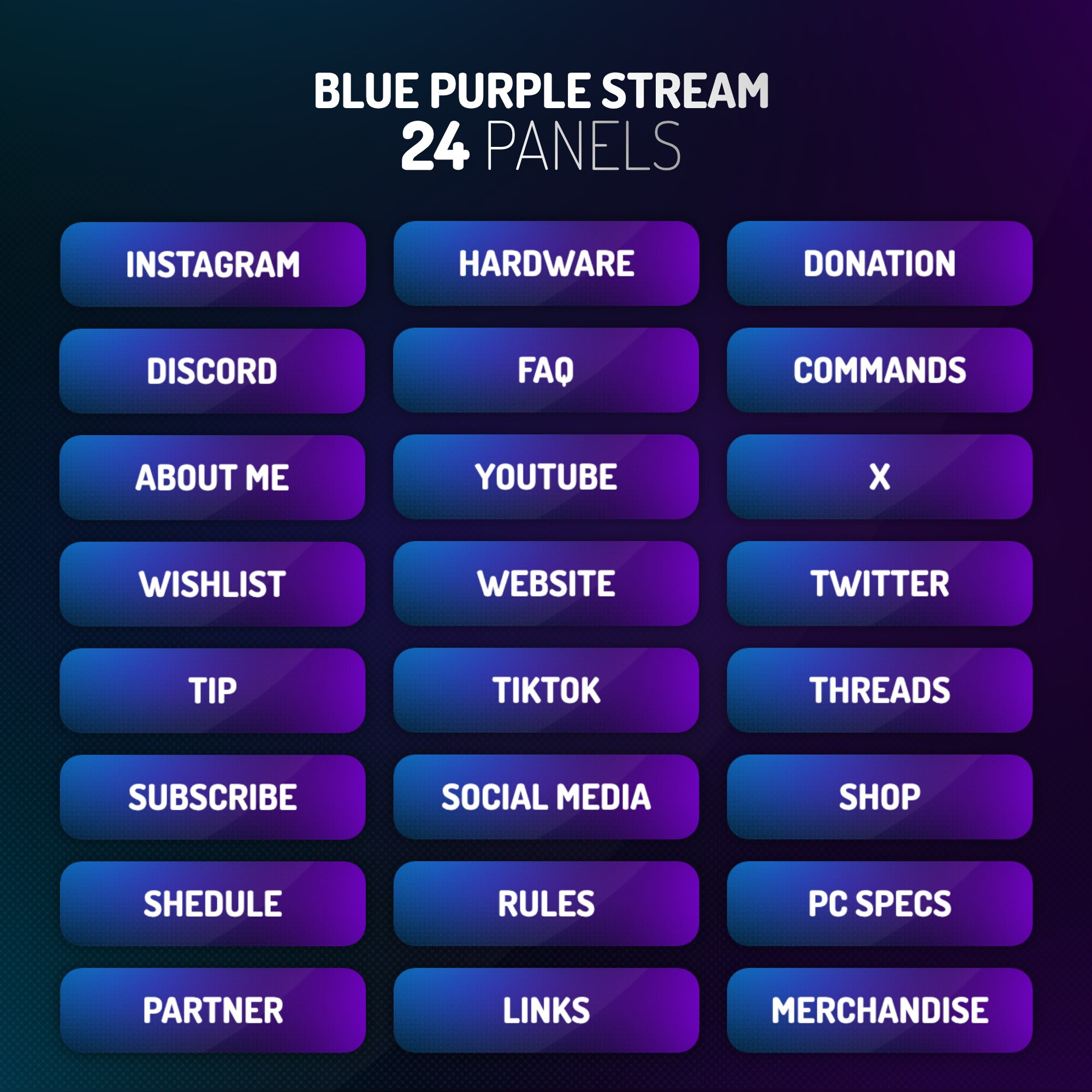 4K Blue Purple Streaming Overlay Package | 5 Overlays, Webcam Overlay ...
