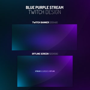 4K Blue Purple Streaming Overlay Package | 5 Overlays, Webcam Overlay ...