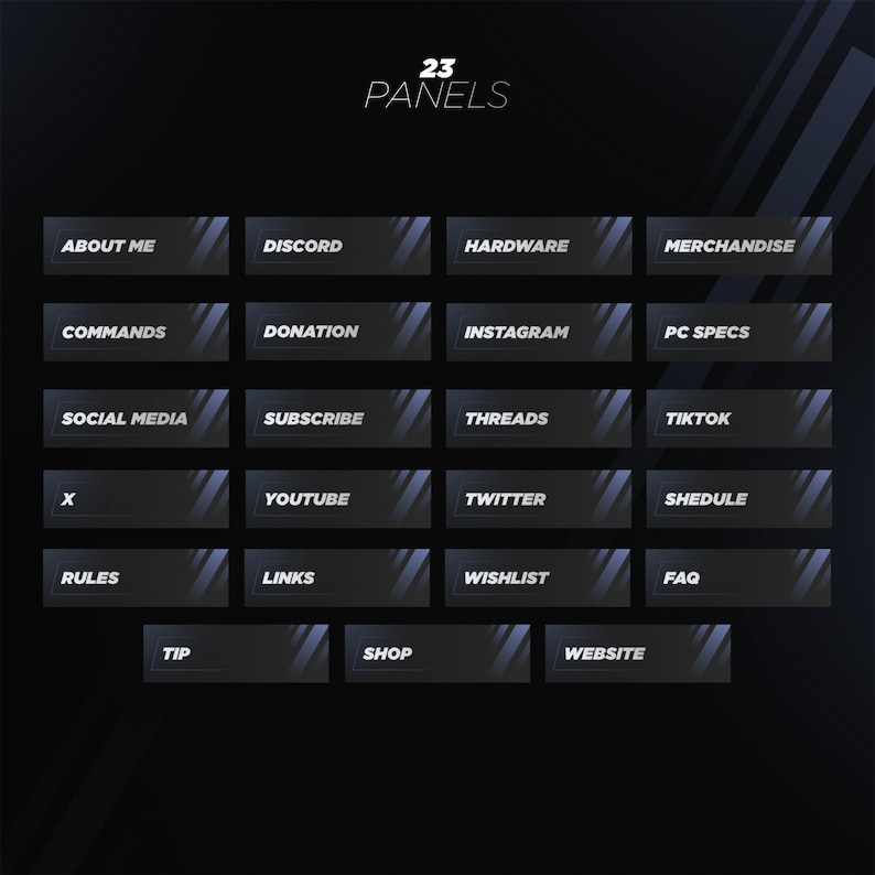 Animated Blue Black Streaming Overlay Pack | 5 Overlays, Webcam Frame ...
