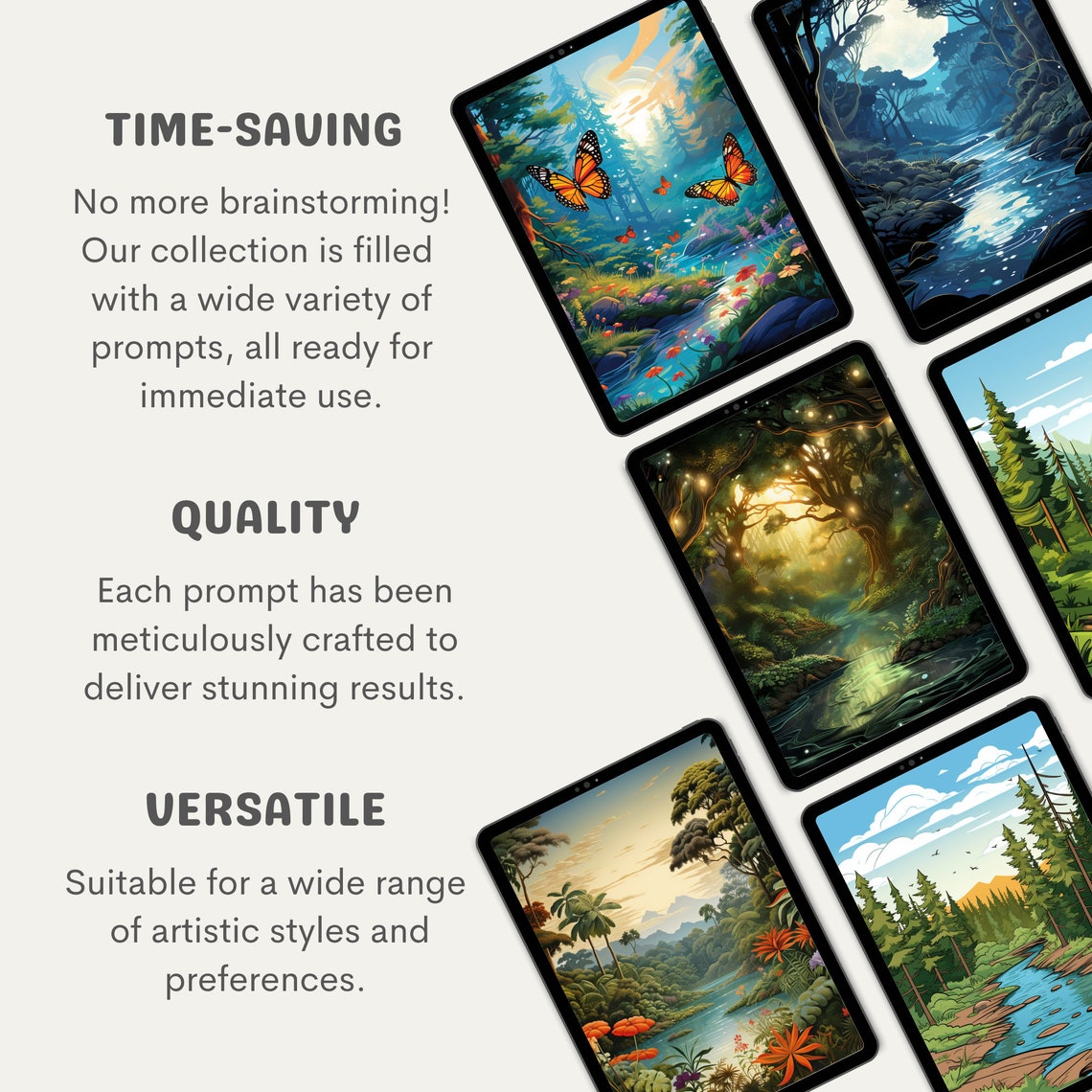 1000 Prompts Landscape, Abstract Wall Art, Fantasy Wall Decor, Abstract ...