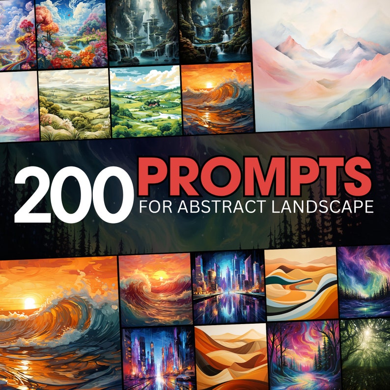 200 Prompts Landscape, Abstract Wall Art, Fantasy Wall Decor, Abstract ...