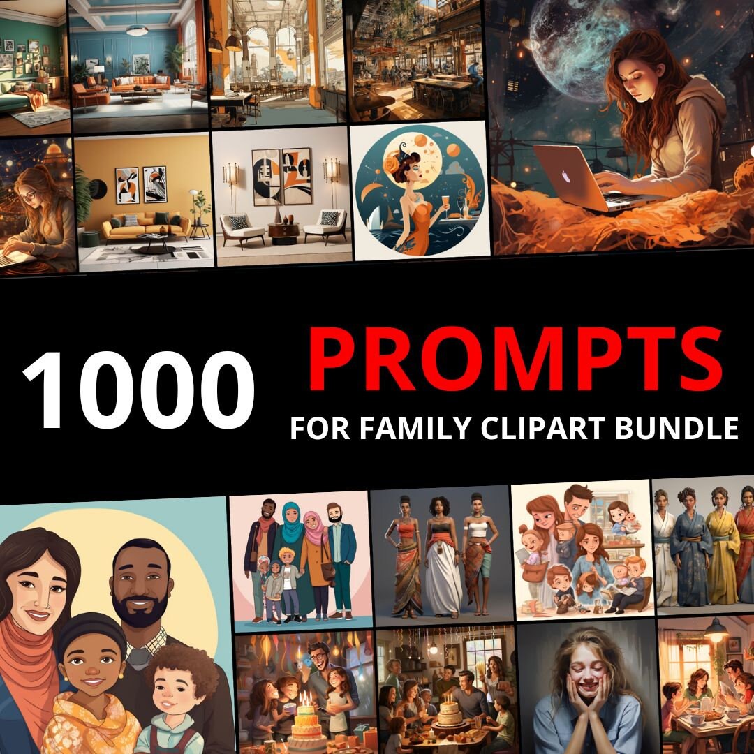 1000 Prompts Family, Printable Family Clipart, Mother and Father Family ...