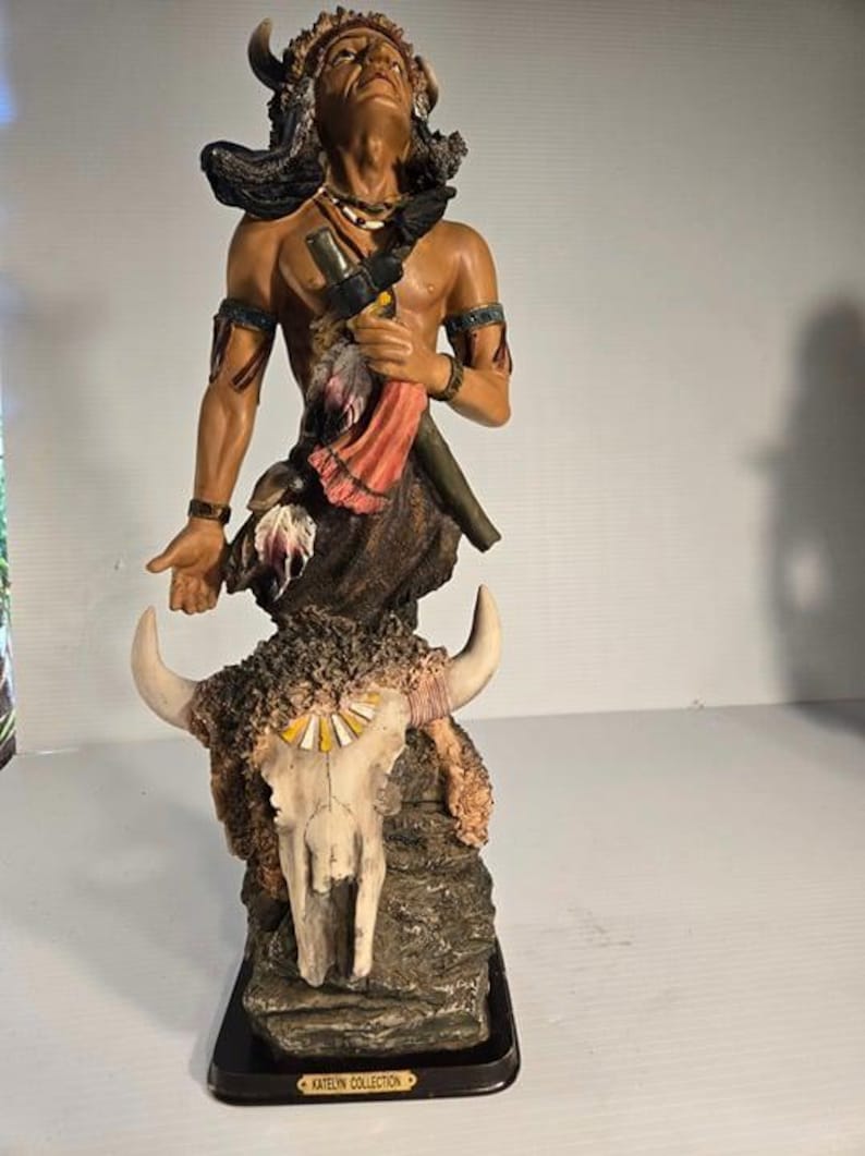 Vintage Native American Figure 18" Tall - Etsy