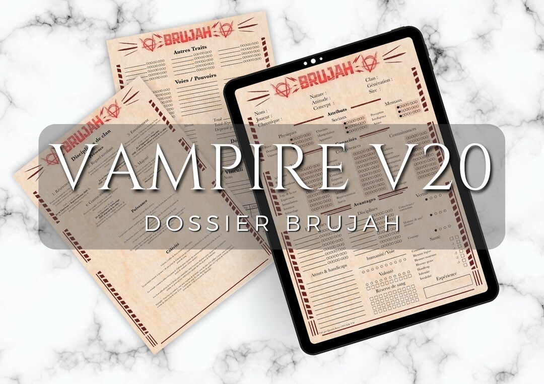 Brujah Character File for Vampire: the Masquerade V20 - Etsy