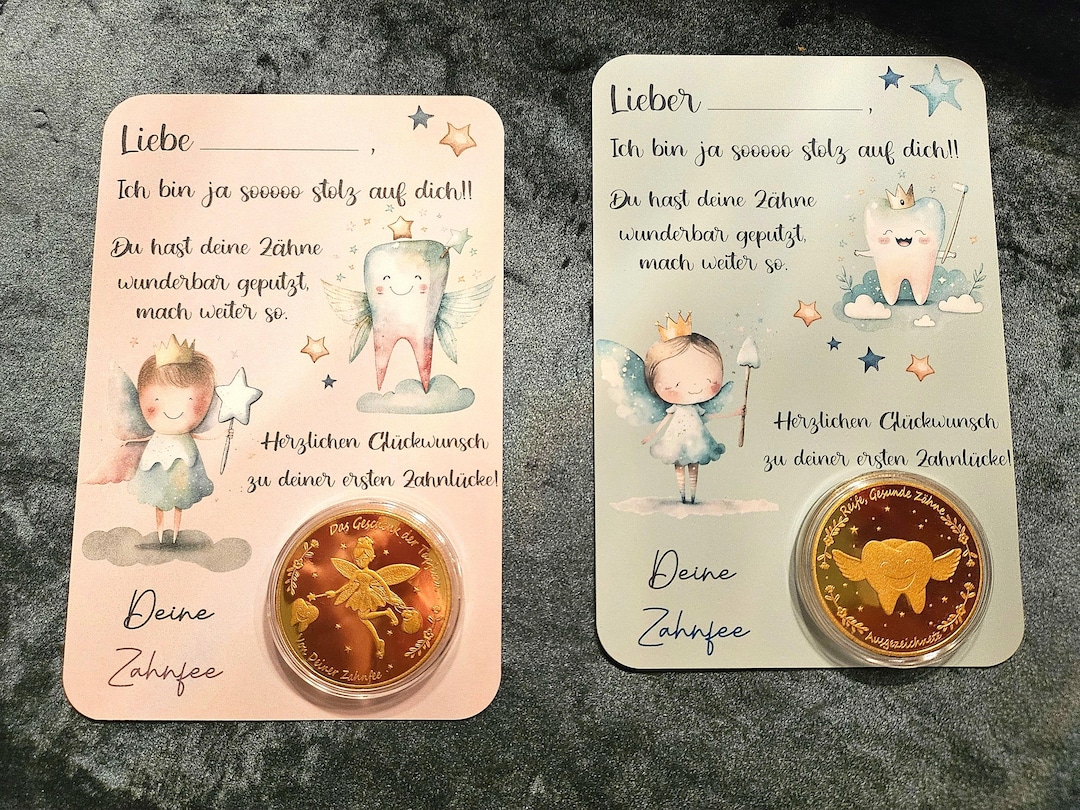 Tooth Fairy Post Card Different Languages Letter Gift Coin Gold Coin ...