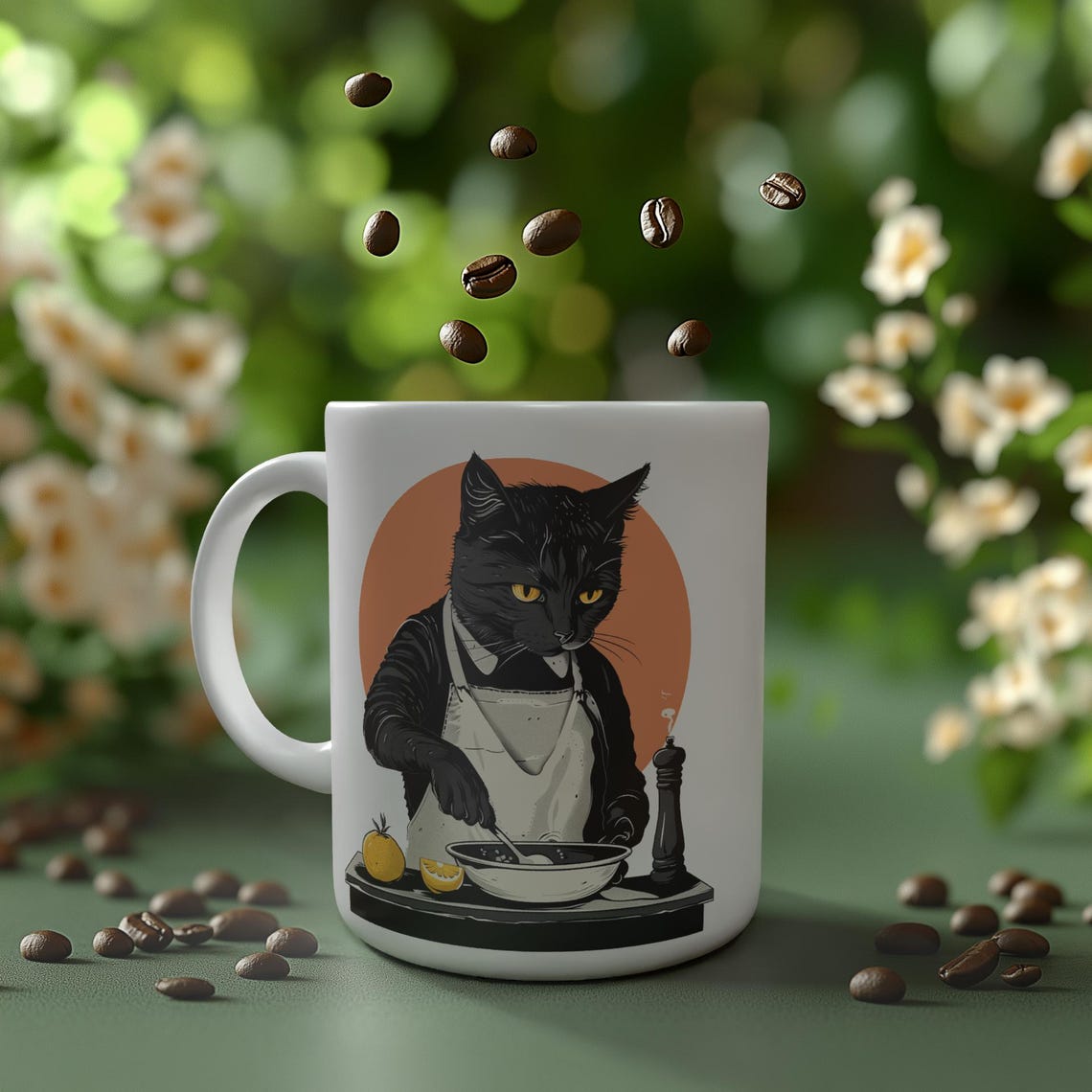 Chef Cat Mug - Exclusive Design - Cat Cooking Mug - Cat Illustration ...