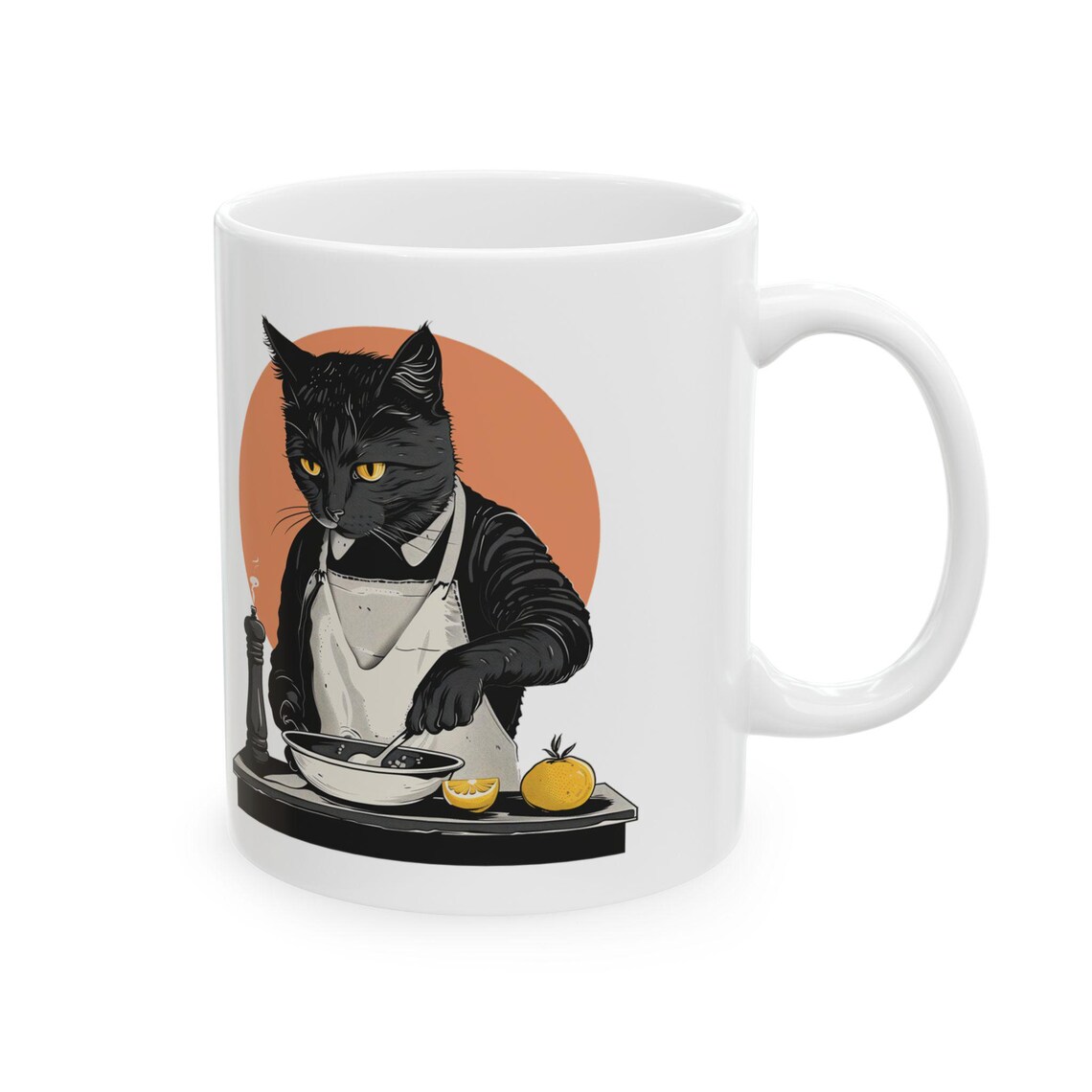 Chef Cat Mug - Exclusive Design - Cat Cooking Mug - Cat Illustration ...