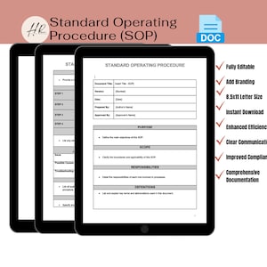 Standard Operating Procedure SOP Human Resources HR SOPS Training ...