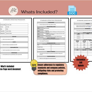 Standard Operating Procedure SOP Human Resources HR SOPS Training ...