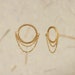 14K Daith Earring Hoop, Double Chain Hinged Daith Ring Solid Gold, Gold ...