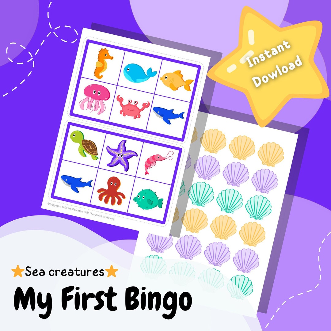 Sea Animals Bingo for Kids Kindergarten Teacher Resources Ocean Theme ...