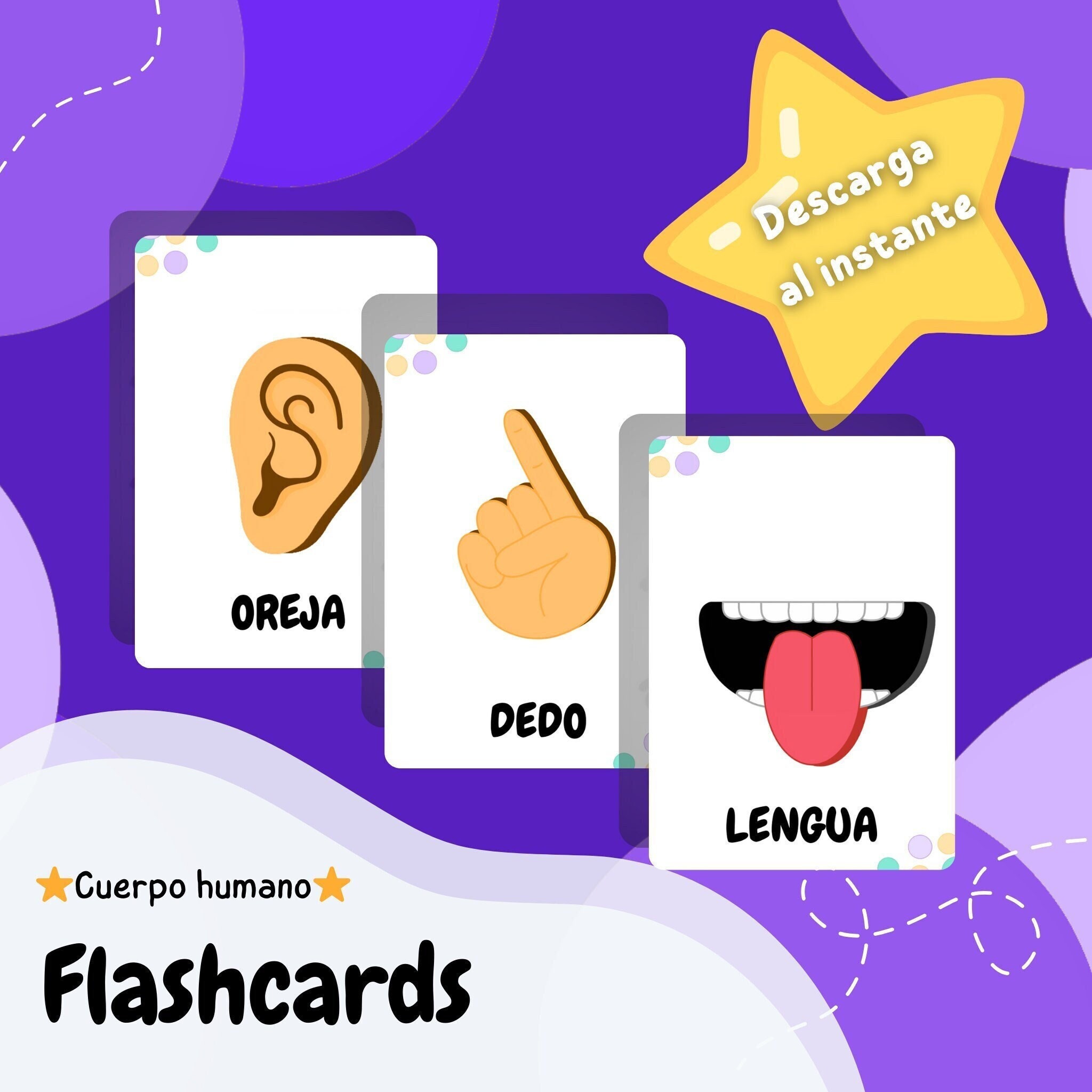 Body Parts Flashcards in Spanish for Kindergarten Teacher Flashcards ...