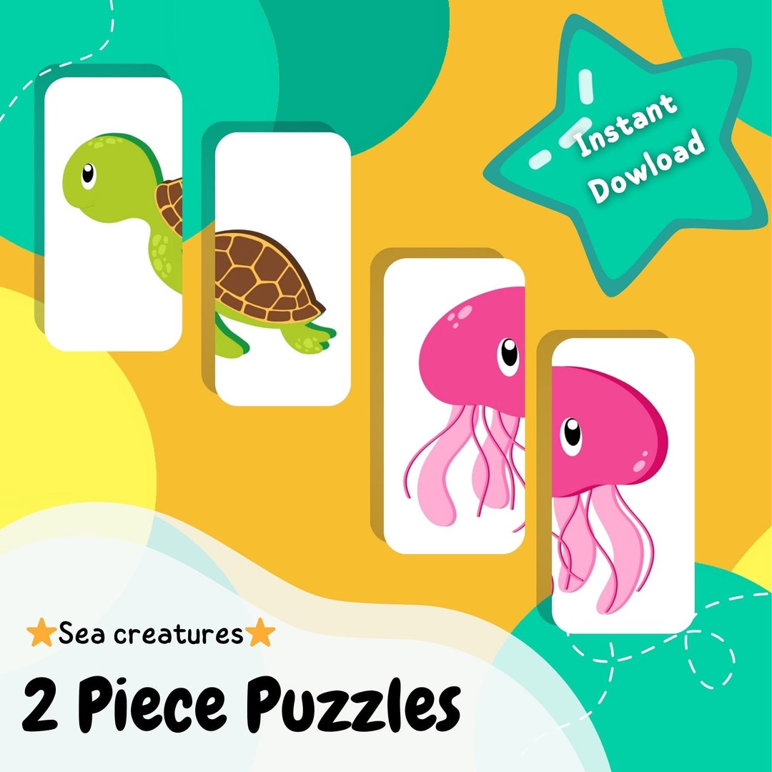 Sea Creatures Puzzles for Kids Ocean Theme Puzzles for Toddlers Easy ...
