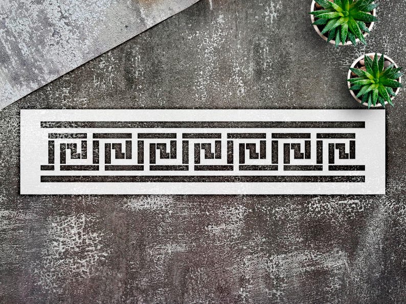 Greek Key Wall Stencil: DIY Geometric Border (reusable, Flexible) - Etsy