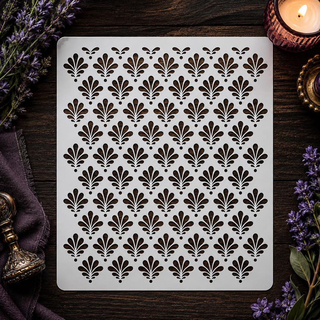 Art Deco Floral Stencil, Vintage Wallpaper Stencil, Repeating Wall ...