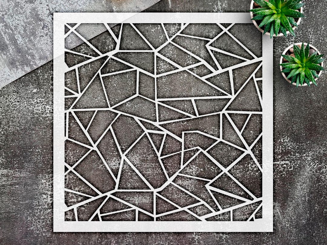 Geometric Wall Stencil: Modern Design (reusable Mylar Template) - Etsy