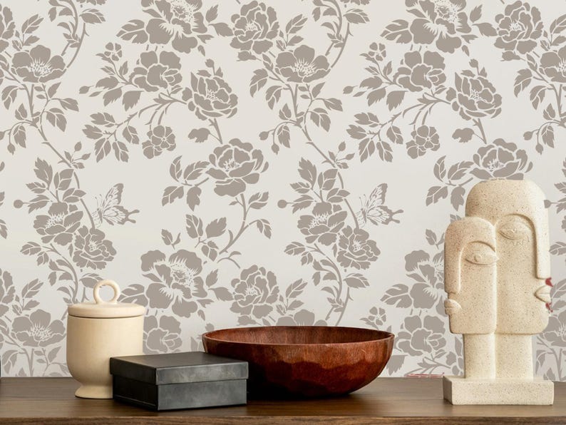 Floral Wall Stencil, Large Reusable (DIY Home Decor) - Etsy
