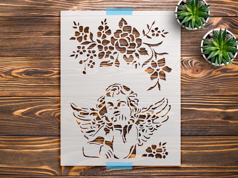 Angel Wall Stencil: Spiritual Praying Figure - Reusable Mylar - Etsy