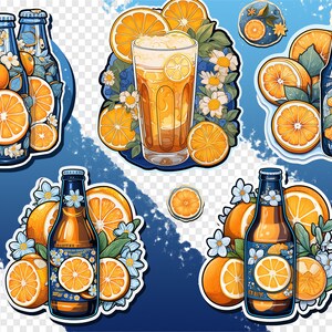 20 PNG Beer Stickers Set Printable Beer Glass Designs, Cricut ...