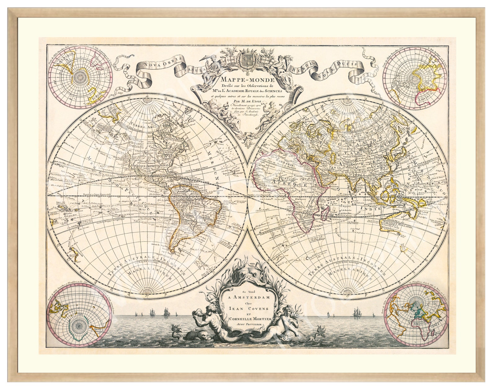 Old World Map (1720) | Museum Quality Matte Paper | Vintage Interior ...
