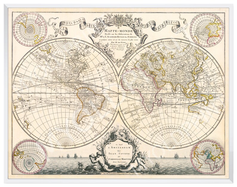 Old World Map (1720) | Museum Quality Matte Paper | Vintage Interior ...