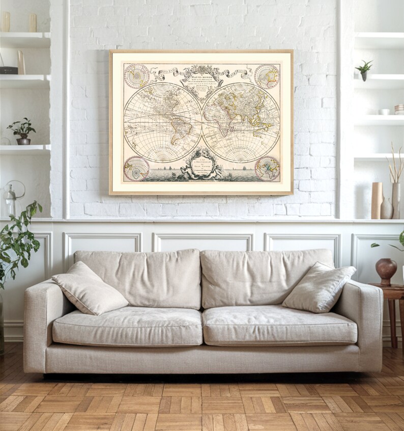 Old World Map (1720) | Museum Quality Matte Paper | Vintage Interior ...