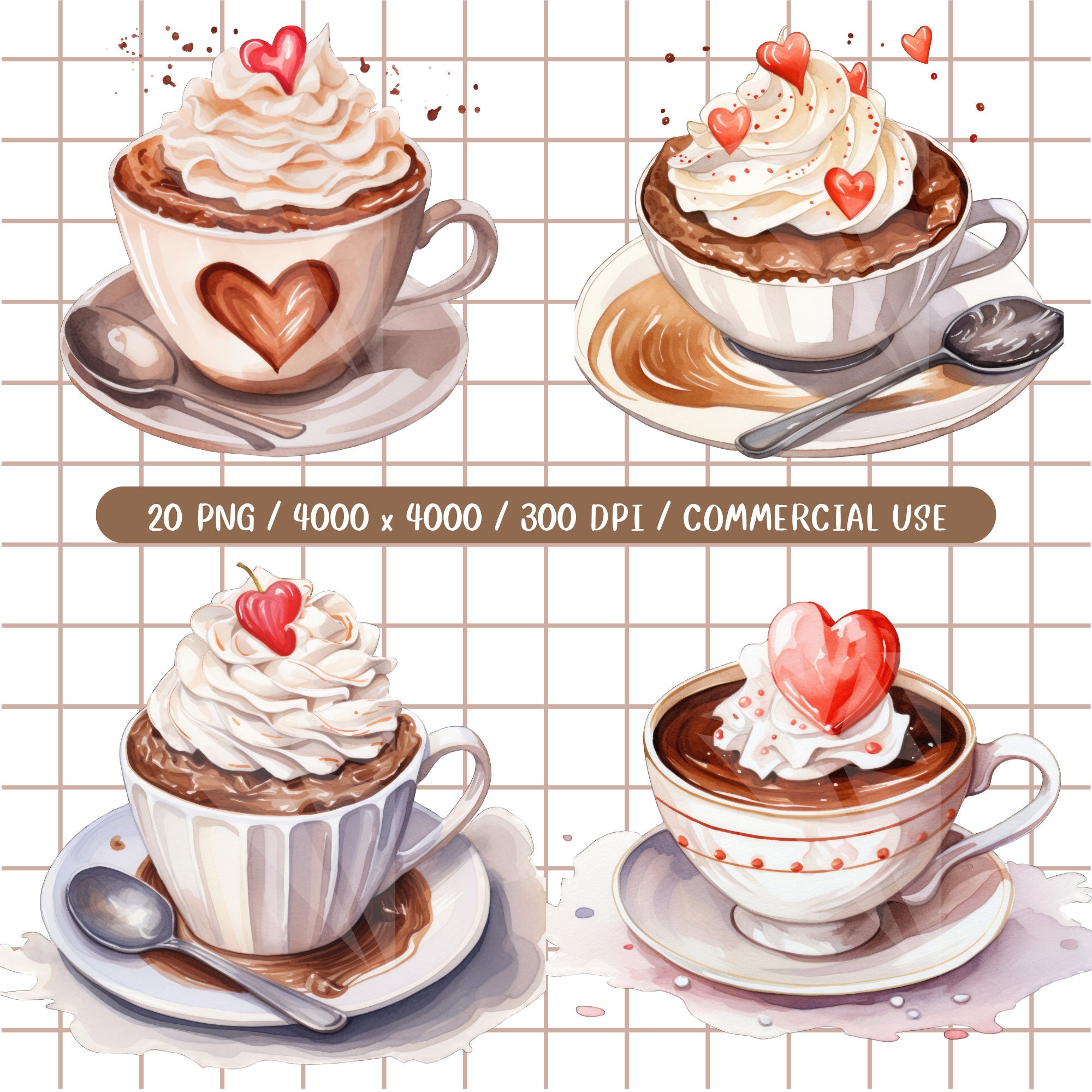 Valentine's Chocolate Watercolor Clipart - Etsy