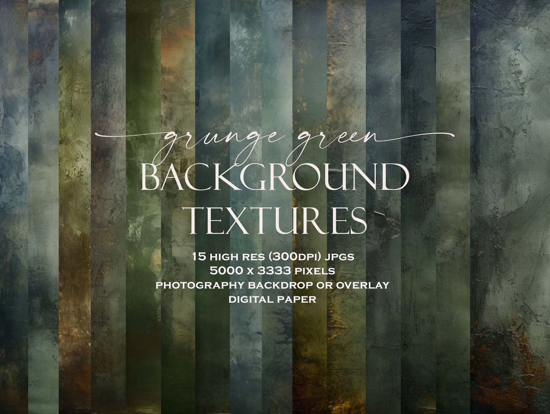 Grunge Green Digital Background Bundle (15), Digital Backdrop, Photo ...
