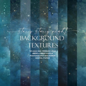 Starry Night Digital Paper Pack (10), Digital Papers, Photo Background ...