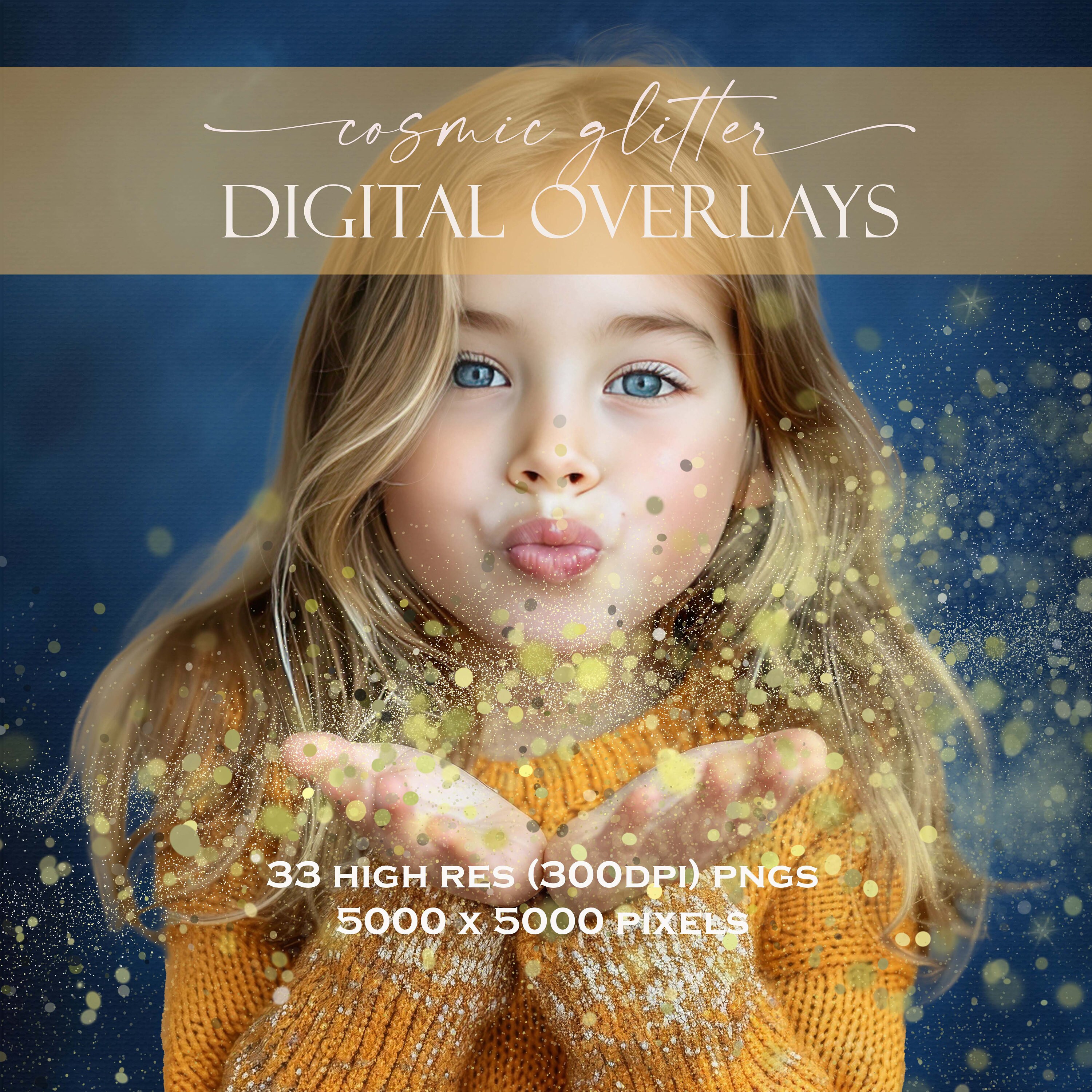 Cosmic Glitter Photo Overlays Bundle, 33 PNG, Photoshop Overlays ...