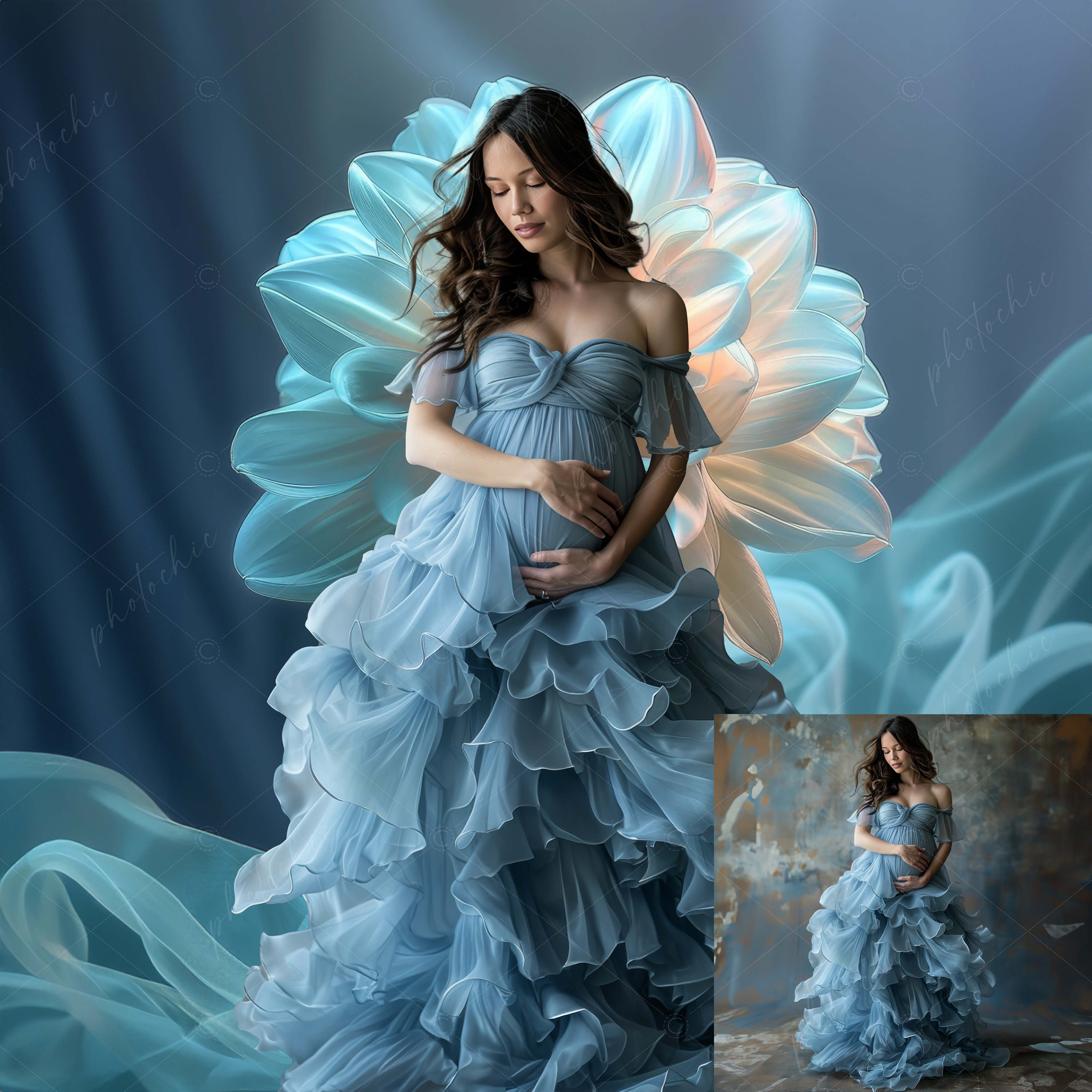 16 Abstract Flower Maternity Digital Backdrop Bundle, Flower Fabric ...