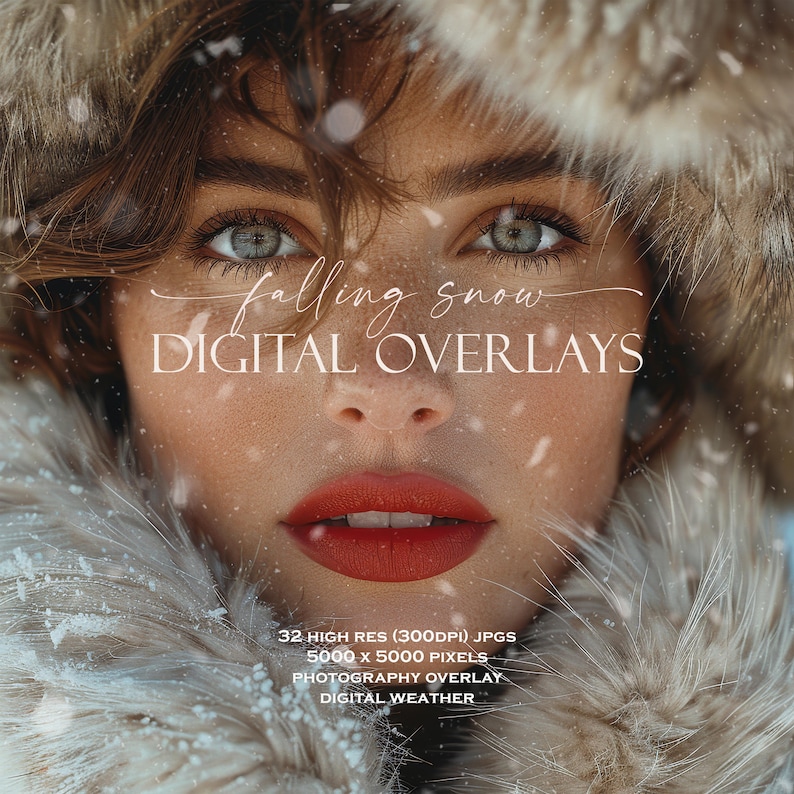 Falling Snow Winter Overlay Bundle (32), Realistic Snow Overlay PNG ...