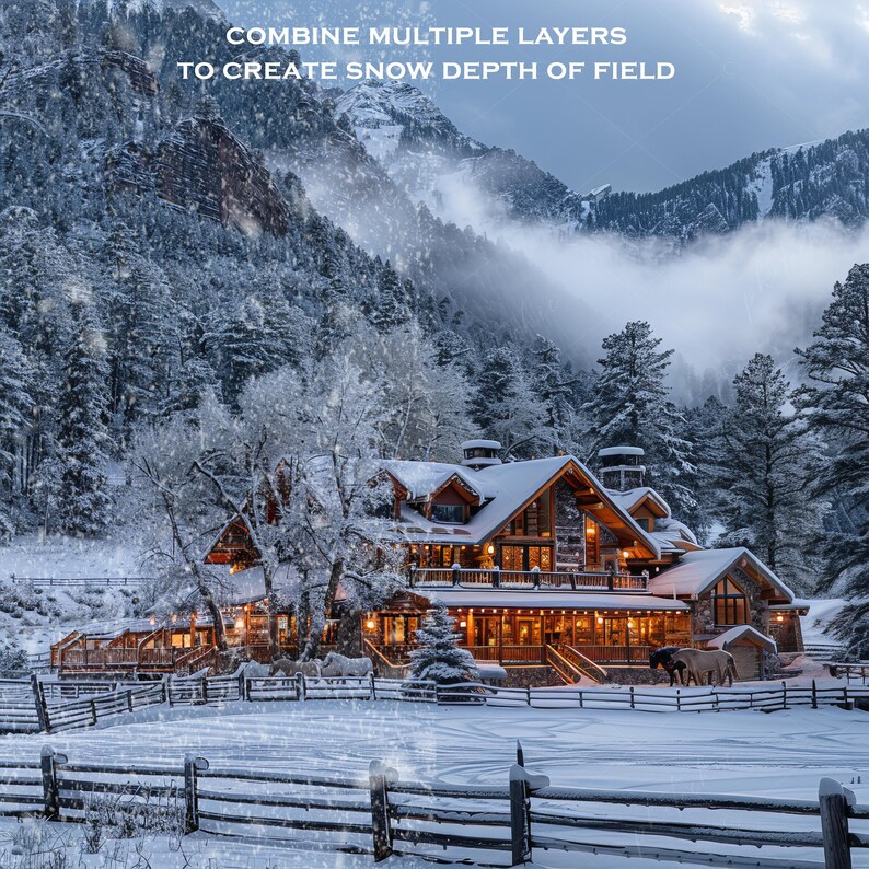 Falling Snow Winter Overlay Bundle (32), Realistic Snow Overlay PNG ...