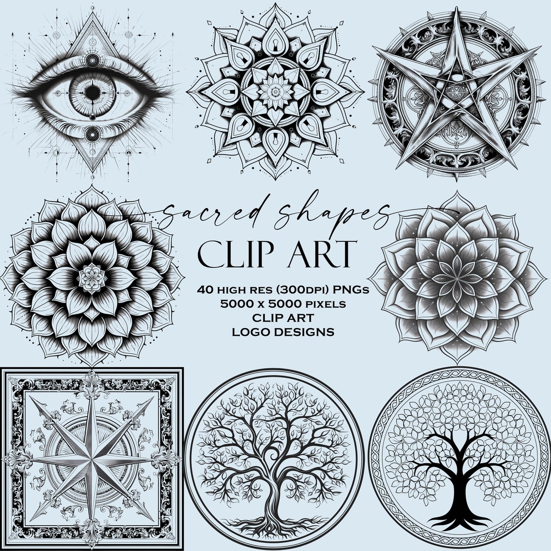 40 Sacred Geometry Clip Art Bundle, Sacred Geometry PNG, Sacred ...